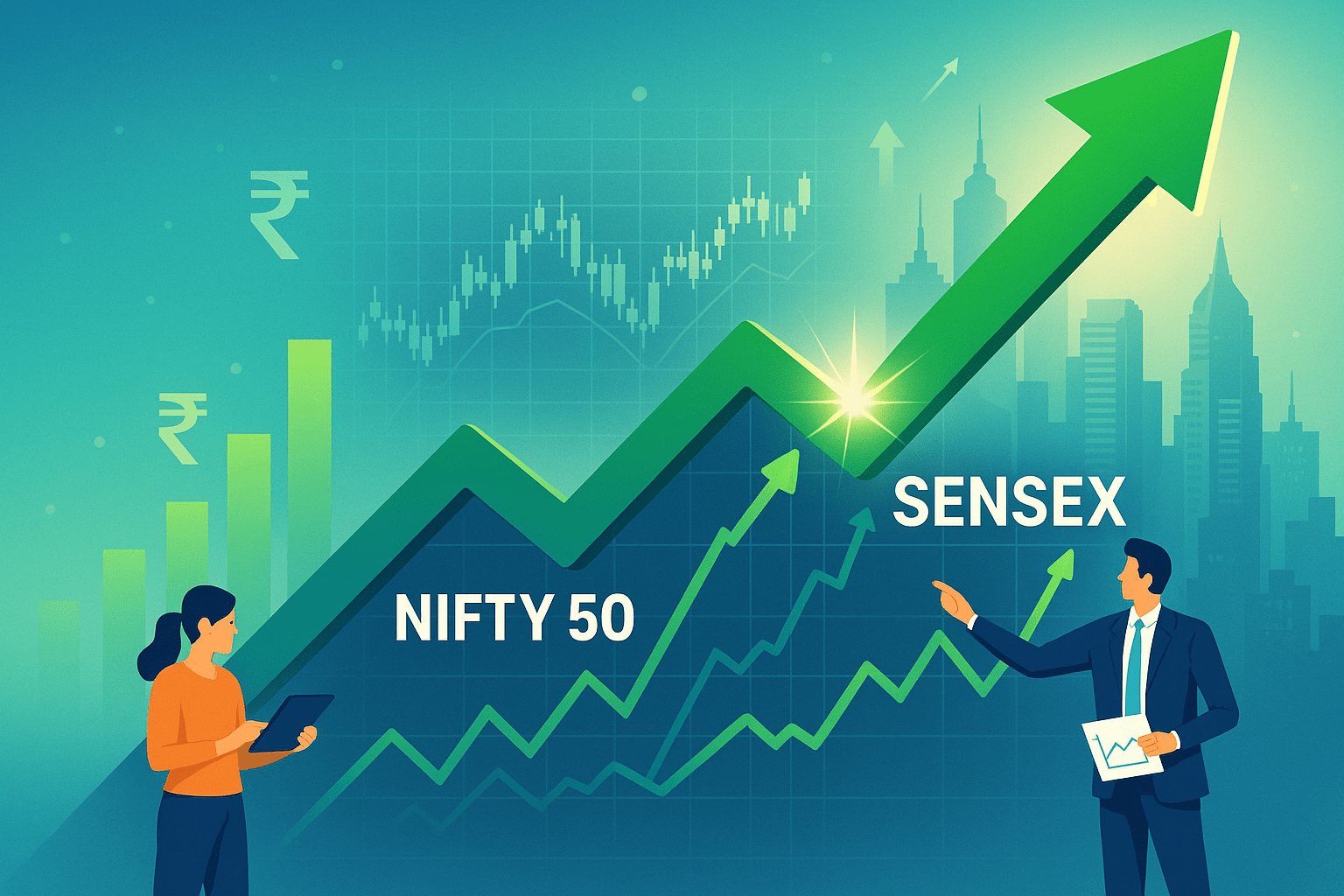 Nifty 50 Index rises as RBI unveils “shock-and-awe” strategy - Profits ...